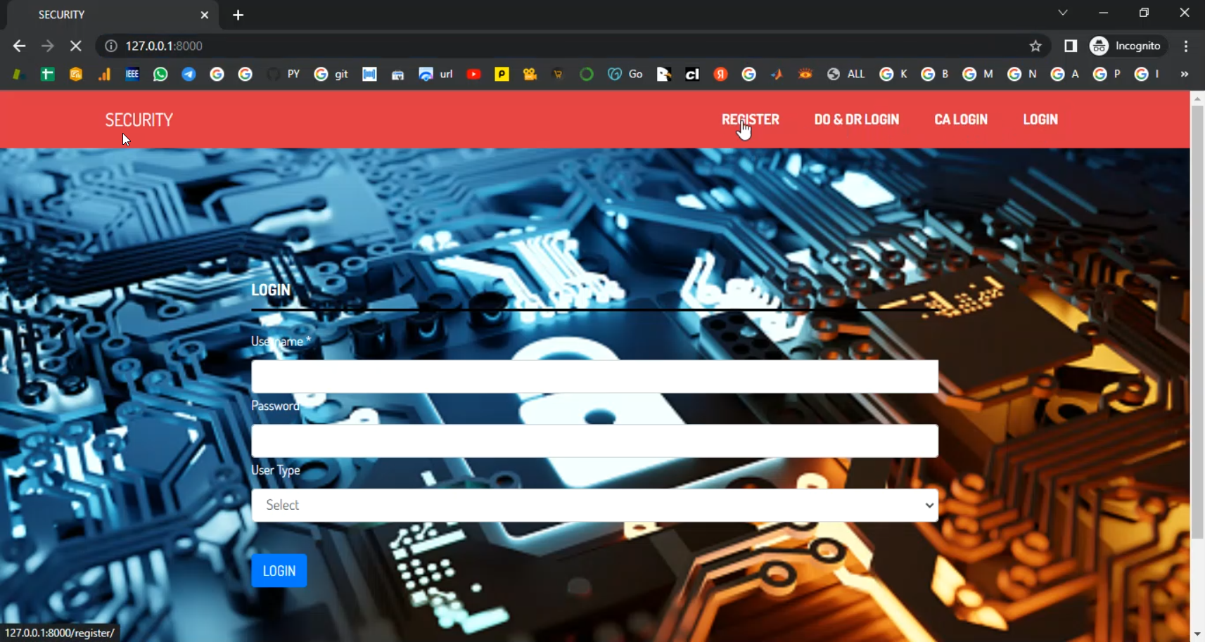 Block Chain Cloud Data Security in Django Python