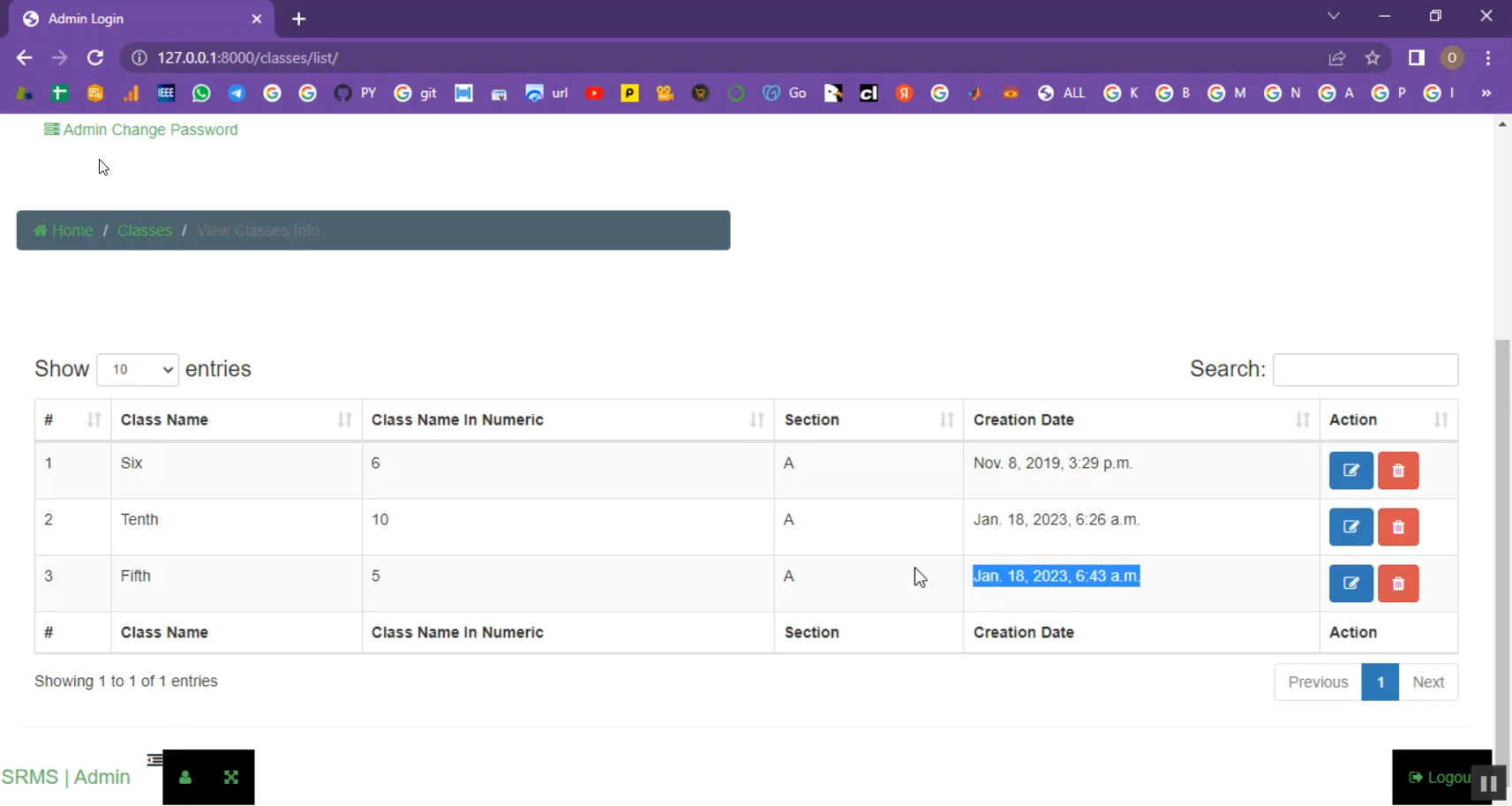 Students Information System in Django Python