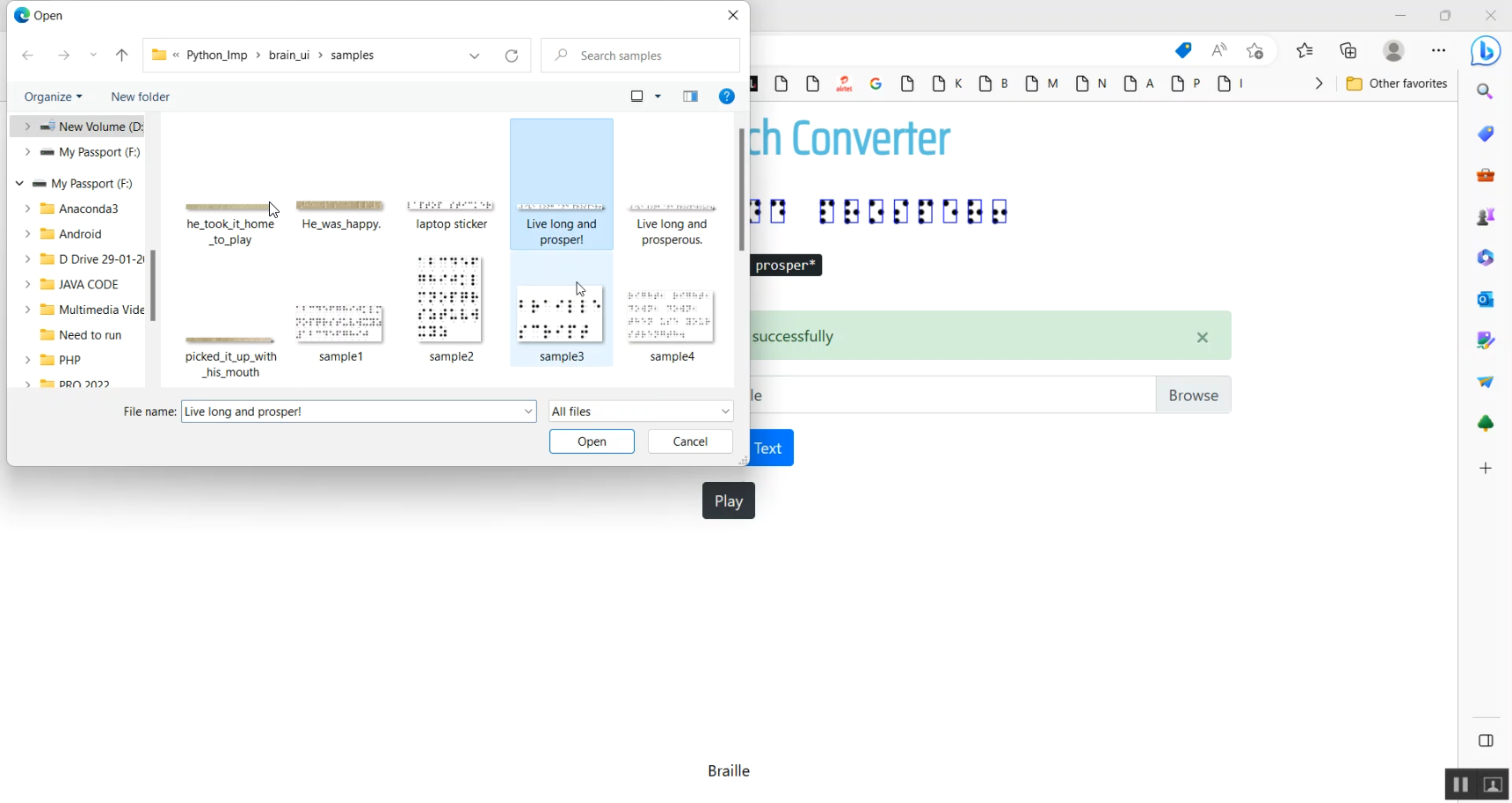 Braille to Text Conversion For Blind People Flask App in Python Projects