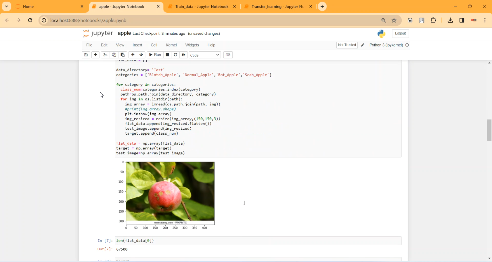 Apple Fruit Disease Detection Jupyter in Python Projects