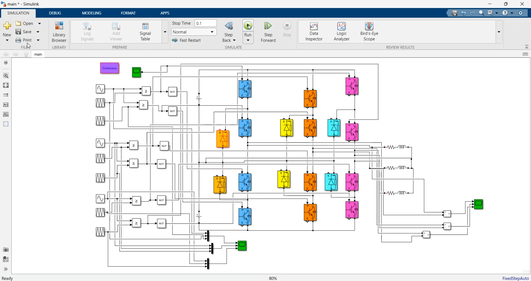Simulation of 3 phase 3 level NPC inverter using SPWM