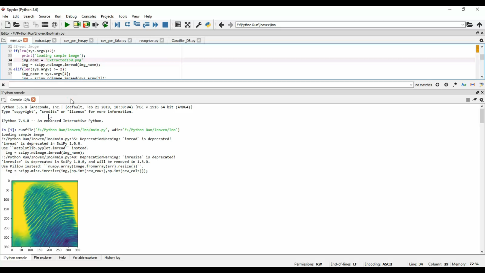 Finger Print Detection ML Classification in Python Projects