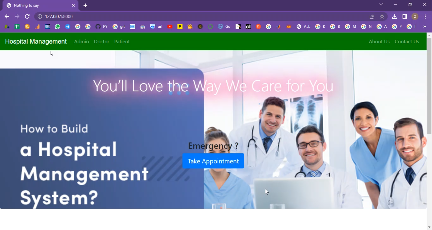 Hospital Management in Django Python