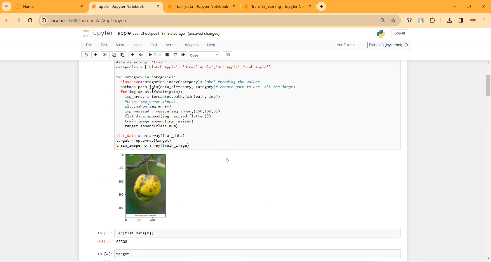 Apple Fruit Disease Detection Jupyter in Python Projects